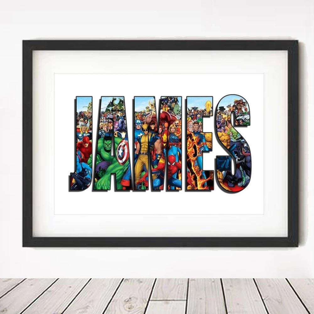 Name Avengers Characters | Personalised Super Hero Poster | Avengers ...
