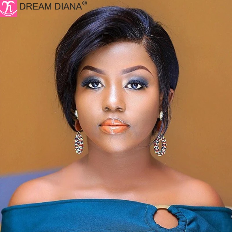 DreamDiana-100-Malaysian-Hair-Pixie-Cut-Frontal-Lace-13X4-150-Density ...