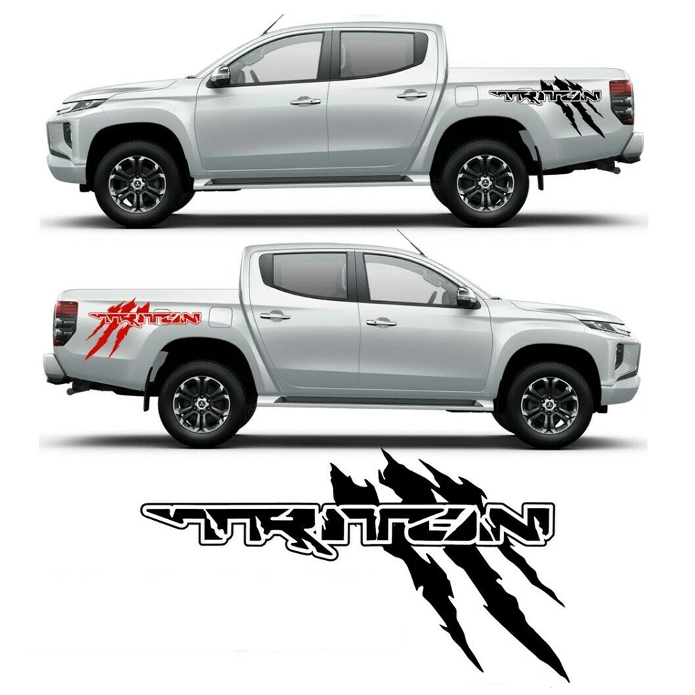 2x For Mitsubishi L200 Triton Clawmark Pick Up 4x4 Vehicle Graphics ...