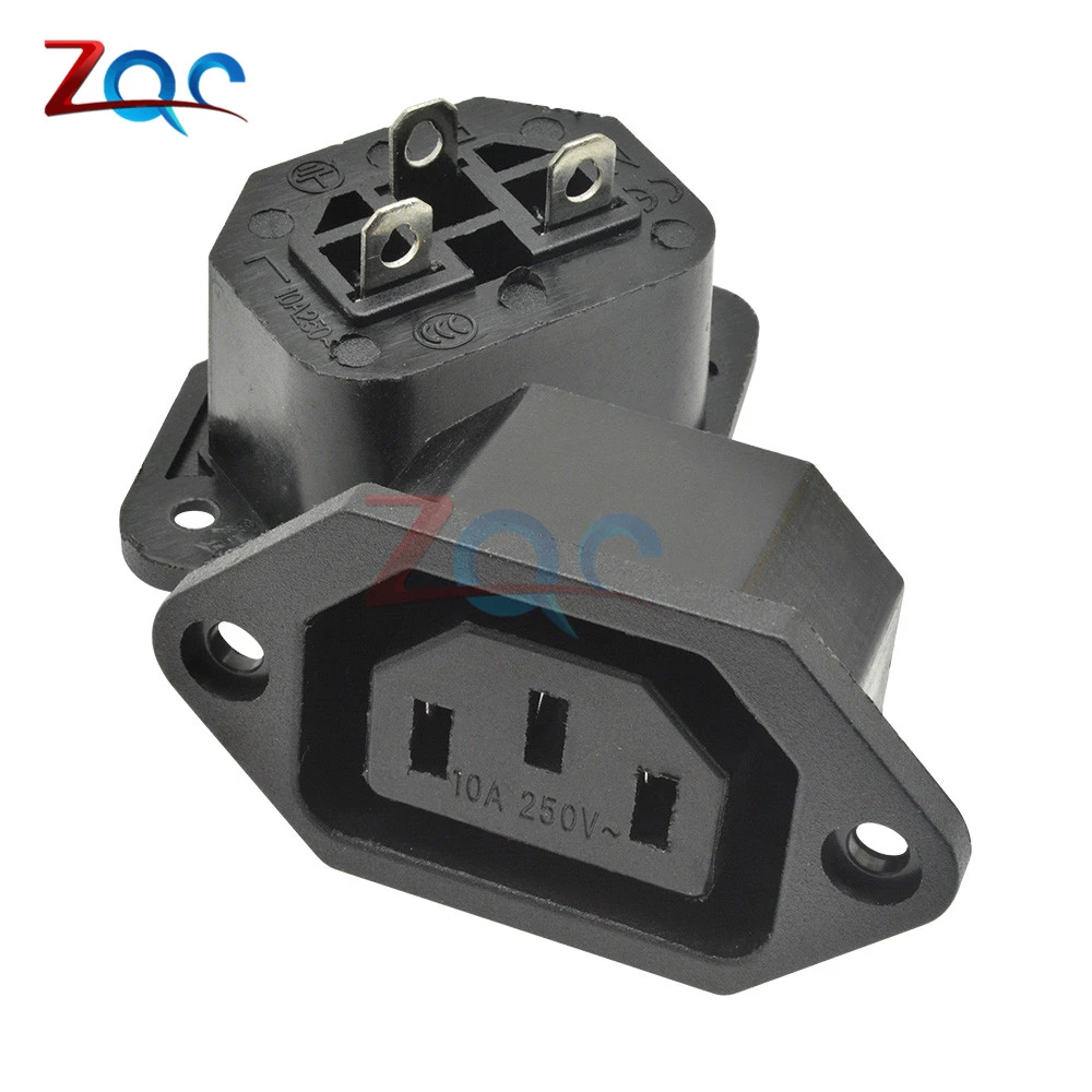 Chassis Female 15a/250v 3pin 05231 Ac Iec C13 C14 Inline Socket Plug ...