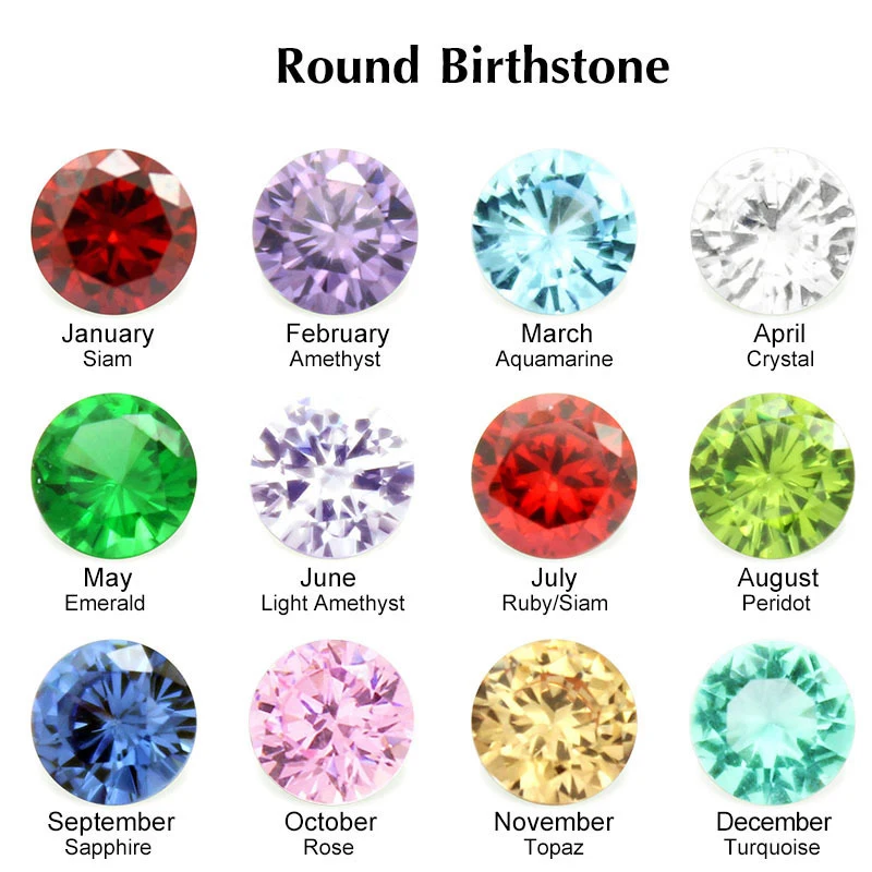 12pcs-5mm-Diameter-Round-Shape-Crystal-Zircon-Birthstone-DIY-Birthday ...