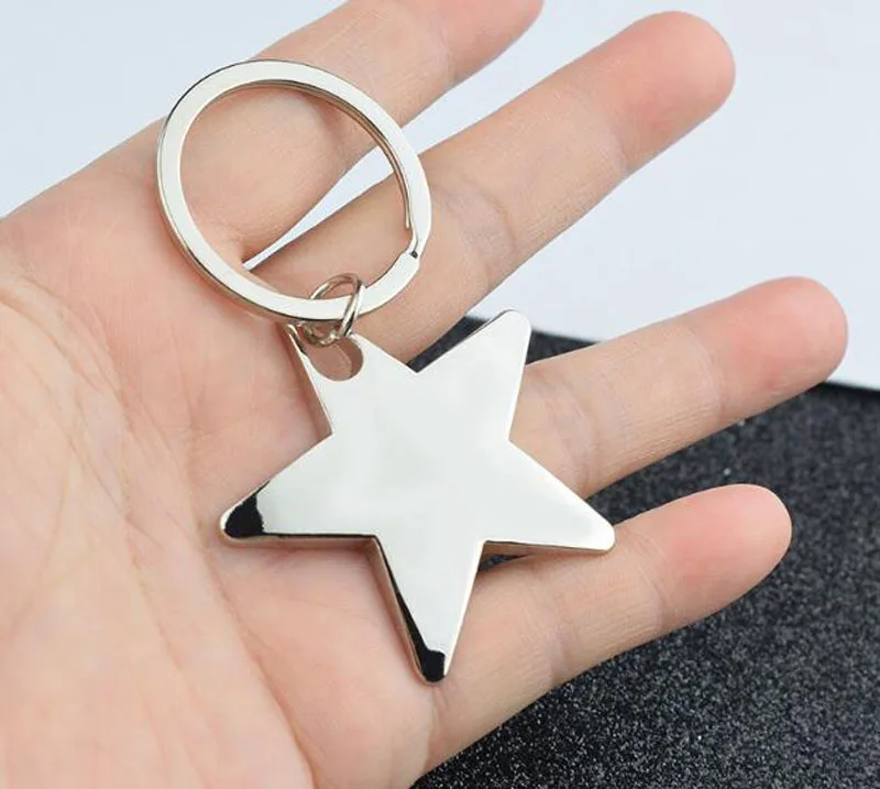 New Metal Star Keychain New Pentagram Keychain Charm Car Keyring Party ...