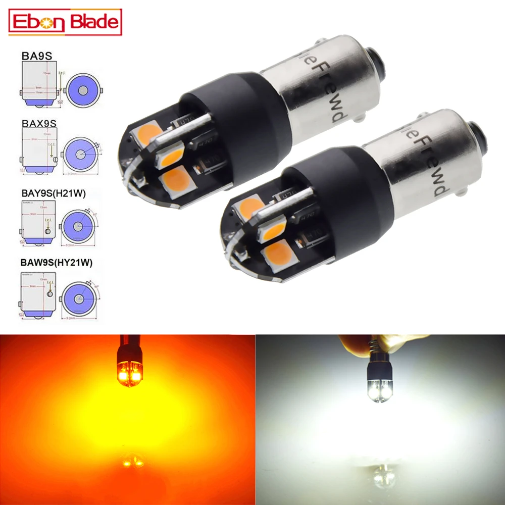 2x H21W BAY9S BA9S T4W T11 BAX9S H6W BAW9S HY21W LED Car Auto Backup Reverse Light Turn Bulb ...