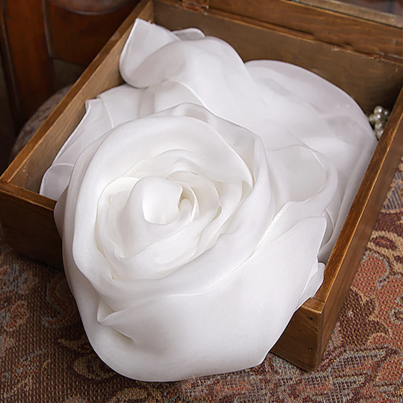 100-silk-scarf-Women-White-Hangzhou-solid-color-Pure-silk-scarf-ladies ...