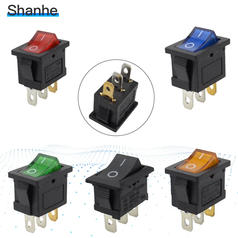 5pcs Mini 3 Pin Dashboard On Off Position Rocker Switch Illuminated ...