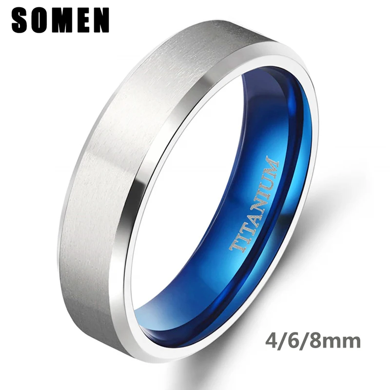 Somen-6mm-Pure-Titanium-Men-Fashion-Accessories-Simple-Blue-Silver ...