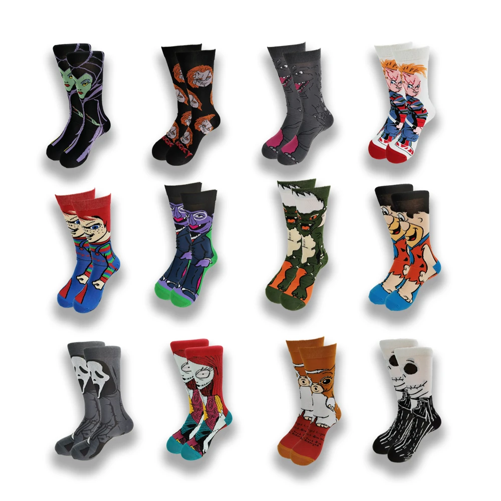 Calcetines-de-algod-n-con-estampado-de-personajes-de-pel-culas-de ...