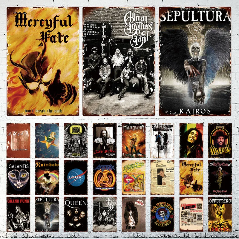 Rock-Band-Metal-Sign-Metal-Poster-Tin-Sign-Plaque-Metal-Vintage-Wall ...