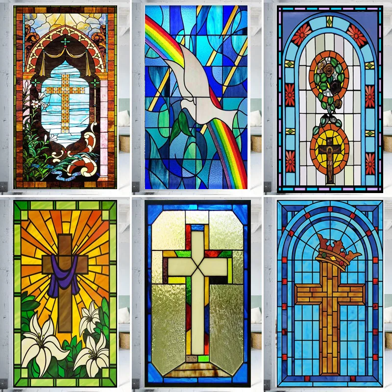 Church Stained Glass Windows Cross