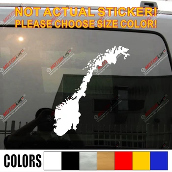 Map of Norway Norge Decal Sticker Car Vinyl pick size color no bkgrd