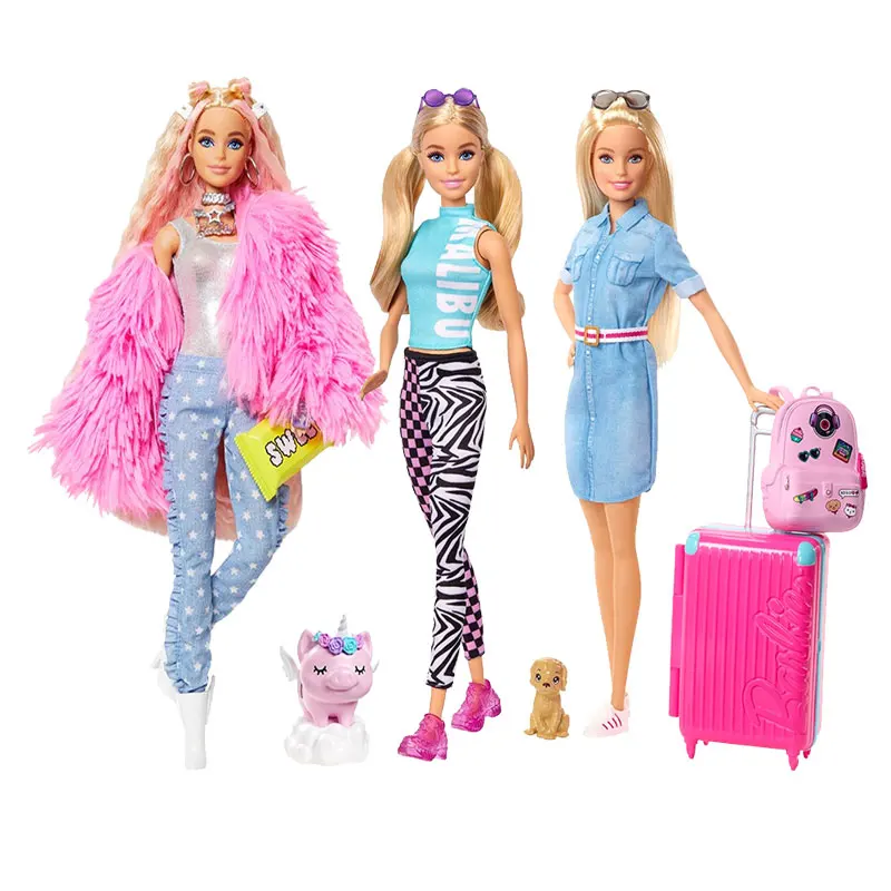 Boneca-Barbie-fofa-original-com-articula-es-flex-veis-cabelo-curpado ...