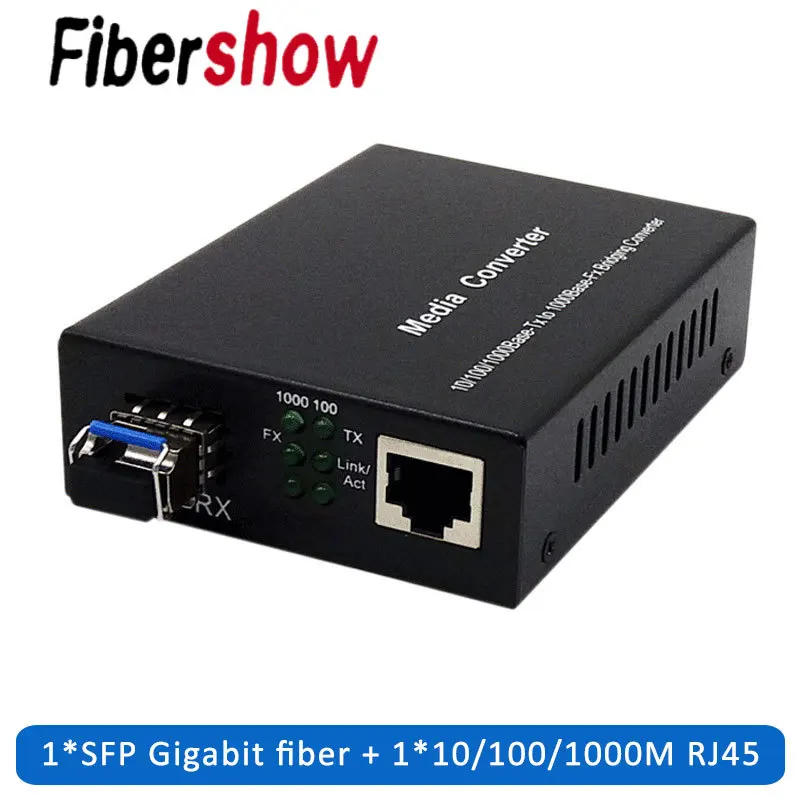 Fiber Optical media converter 1 พอร์ต sfp 1 rj45 gigabit optical fiber ...