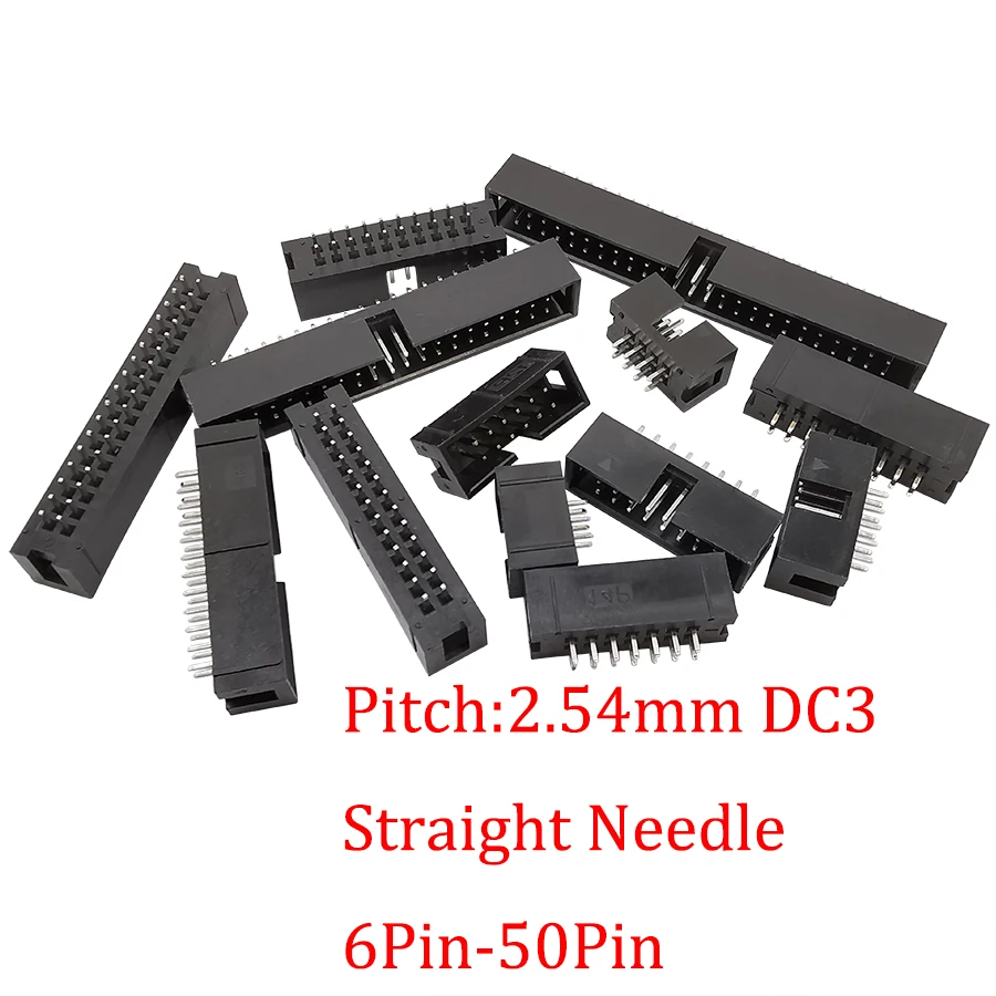 ISP 수 스트레이트 핀 헤더 PCB 커넥터, IDC JTAG 소켓 박스 헤더, 2.54mm DC3 6P 8P 10P 14P ...