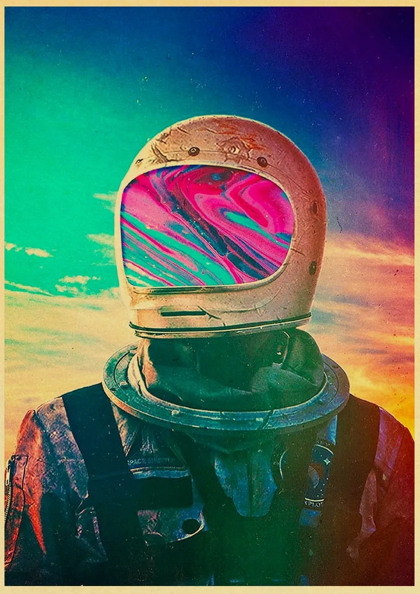 Vintage Astronaut Art Trippy