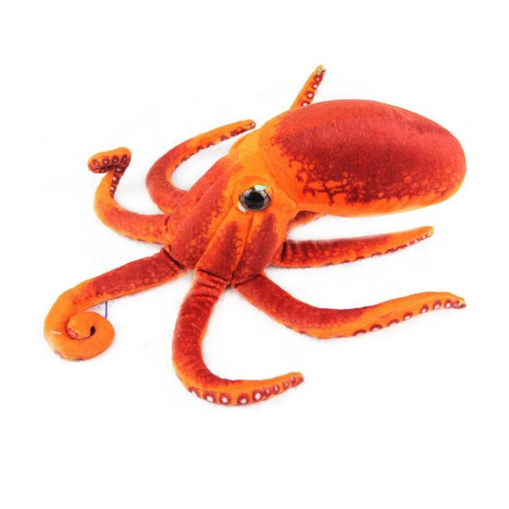 Children Plush Stuffed Toy Simulation Orange Octopus Kids For Christmas ...