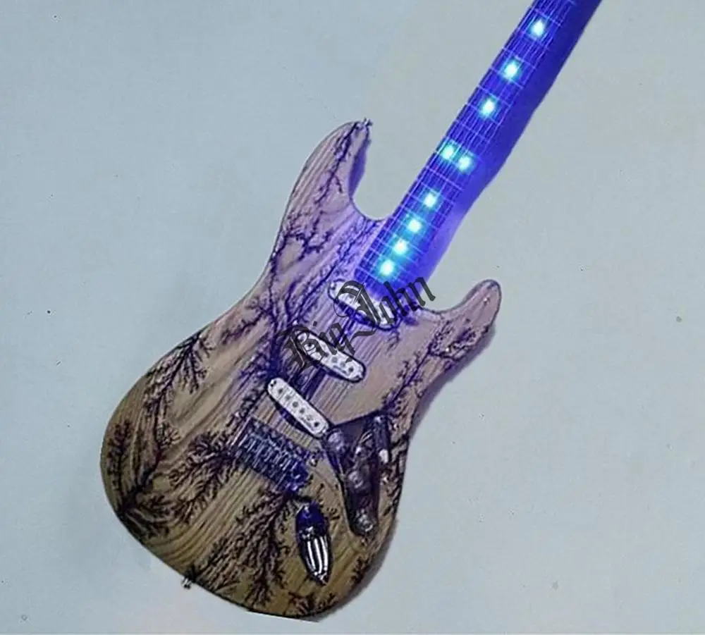 Carving-Ash-Body-Single-Wave-Electric-Guitar-Rosewood-Fingerboard-With ...