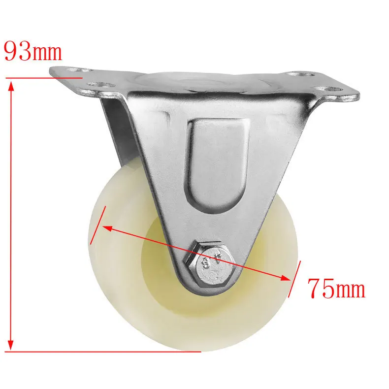 1 Pc Casters 3 inch Fat Caster Thickened White Pp Directional Wheel ...