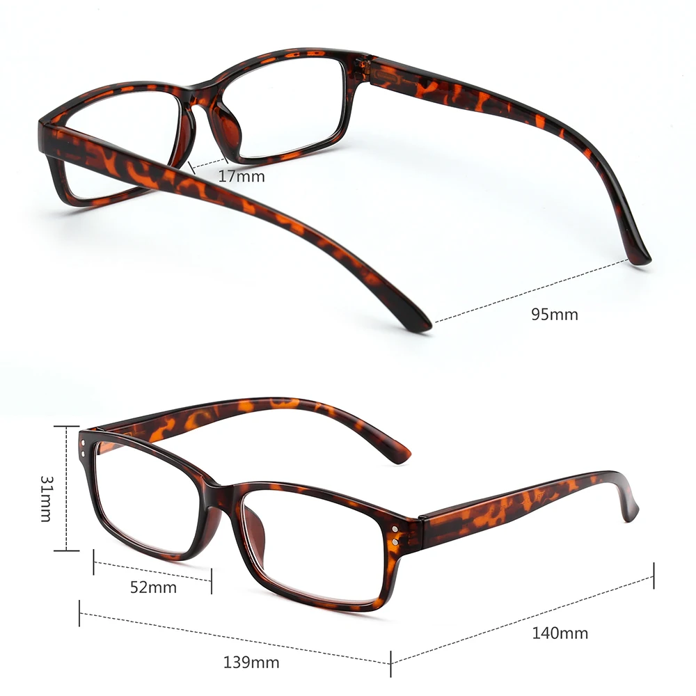Jm Vintage Square Reading Glasses Spring Hinge Women Men Magnifier ...