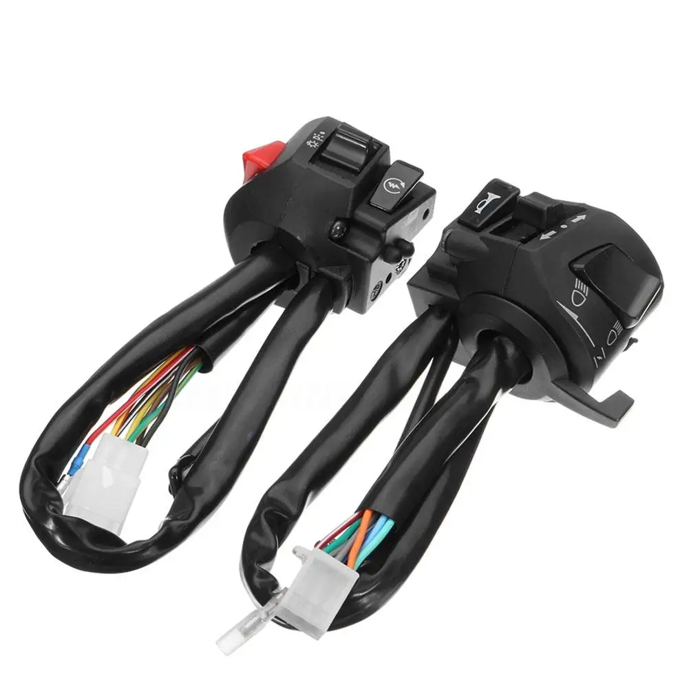 2Pcs-Set-Universal-Motorcycle-Handlebar-Electric-Start-Switch-Horn-Turn ...