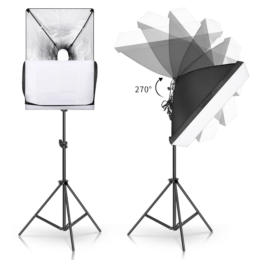 Studio-Kit-Photo-Softbox-Light-Box-Lighting-Single-Led-Lamp-with-Tripod ...