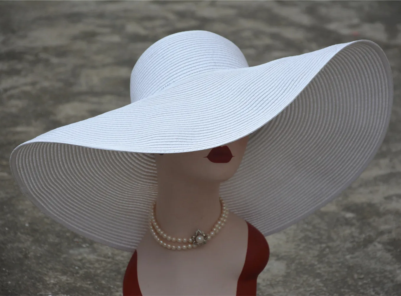 Foldable Oversized Huge Wide Brim Sun Beach Hats Straw Summer Wedding ...
