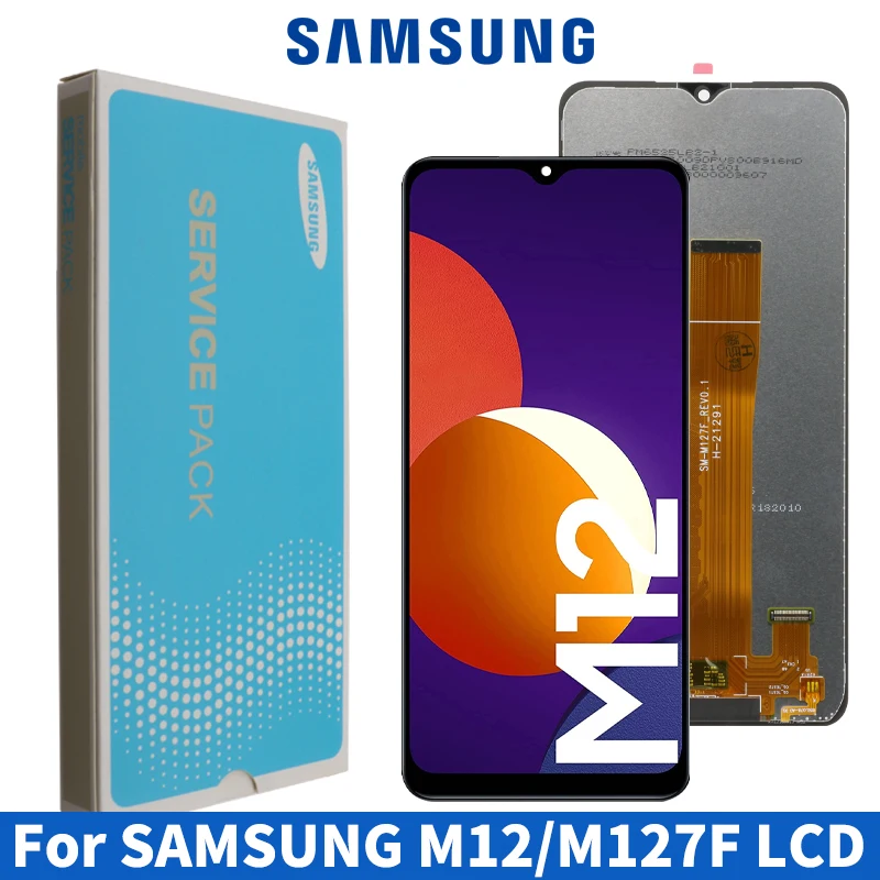 삼성 갤럭시 M12 M127 M127F LCD 디스플레이 터치 스크린 디지타이저 SM M127FN/DS SM M127F/DS ...