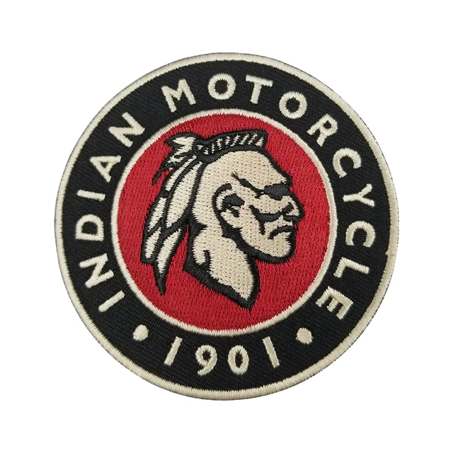 Indian Biker Embroidery Patch DIY Custom Motocycle Circle Badge Iron On ...