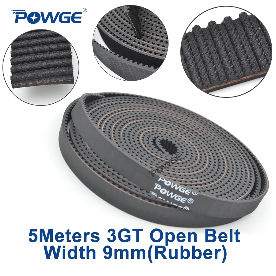 POWGE 5meters GT 3MGT 3GT Open Synchronous Timing belt 3GT 9 Width 9mm ...
