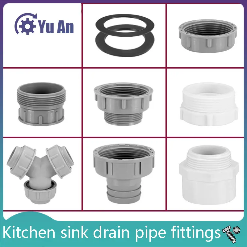 Kitchen-Sink-Drain-Fittings-Stainless-Steel-Dish-Basin-Sink-Drain-Pipe ...