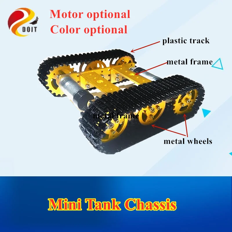 DOIT Metal Robot Tank Chassis mini T100 Crawler Caterpillar Tracked ...