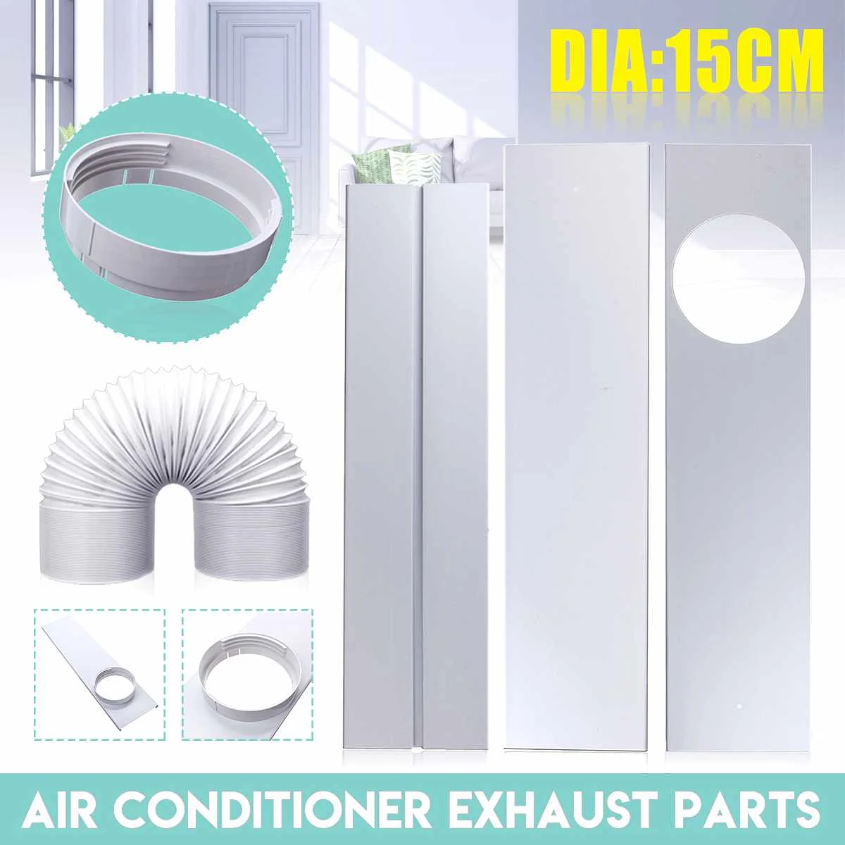 Portable Air Conditioner Window Seal Air Vent Exhaust Slide Plate Dia ...