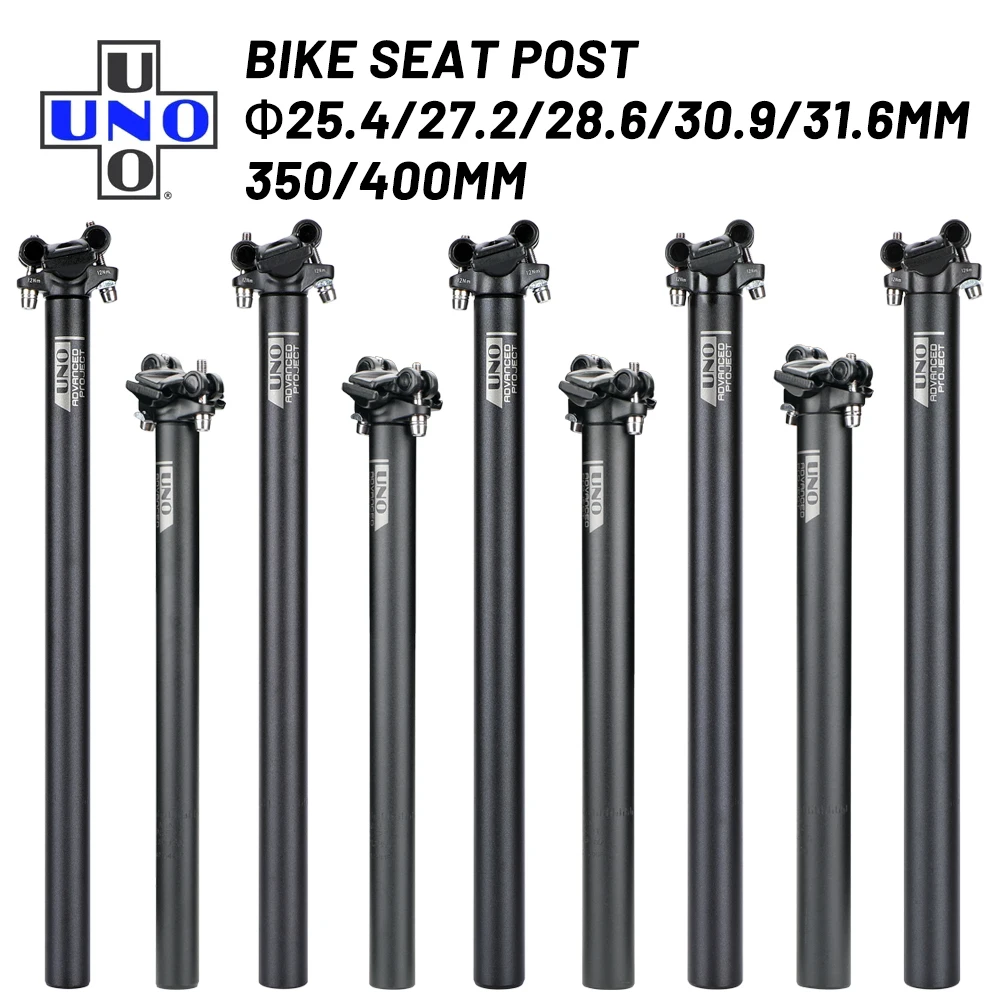 UNO 자전거 좌석 포스트 초경량 알루미늄 MTB Seatpost 25.4/27.2/28.6/30.9/31.6*350/400mm 도로 산 자전거 좌석 관 부속|자전거용 시트 ...