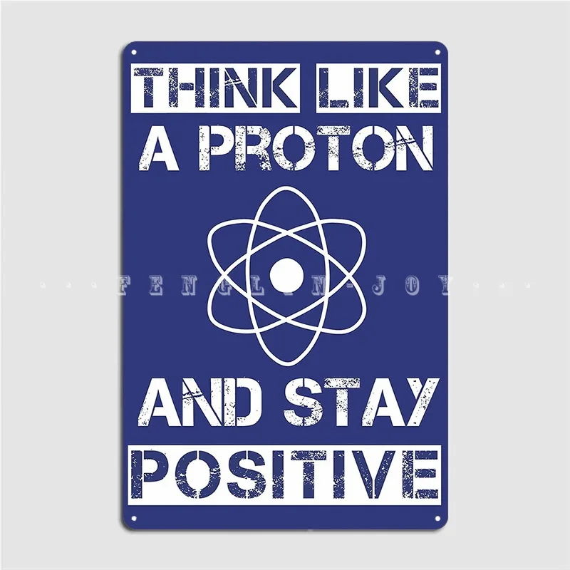 Think-Like-A-Proton-And-Stay-Positive-Wood-Sign-Wall-Cave-Kitchen ...