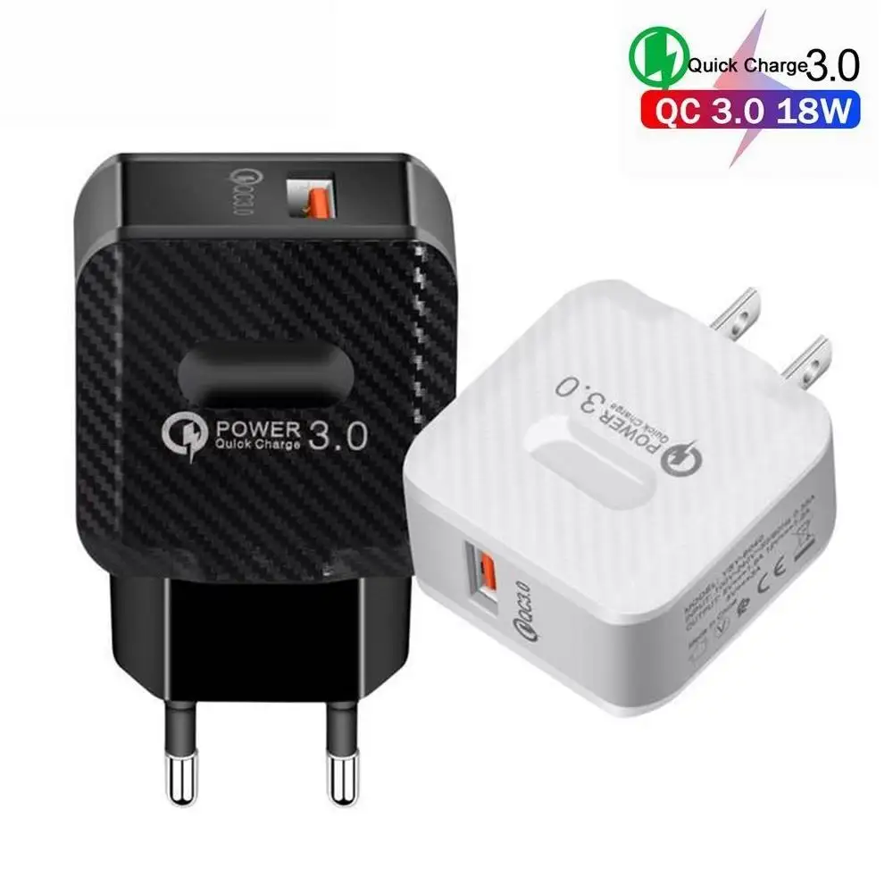 QC3.0 USB Quick Charger QC 3.0 Fast Charging Power Adapter 18W carbon ...