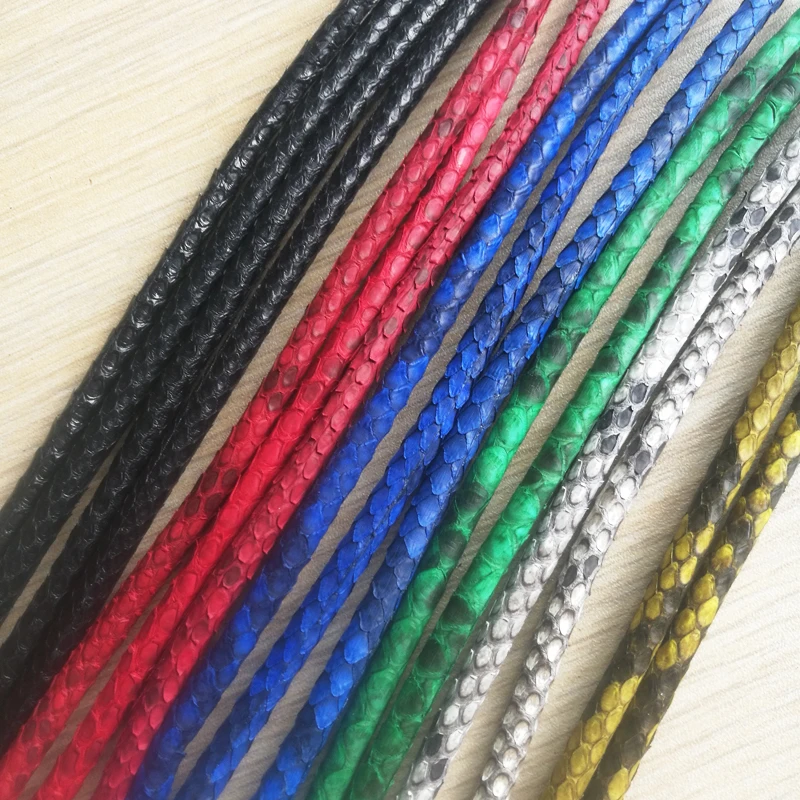 BC Fashion 5MM Glossy Red Python Skin Cords High End Luxury Genuine ...