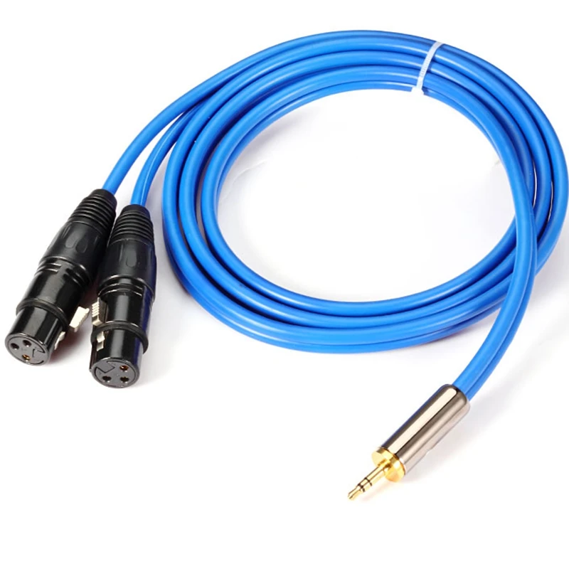 OFC-Audio-Cable-Mini-Jack-3-5mm-to-Dual-XLR-Female-for-PC-Headphone ...