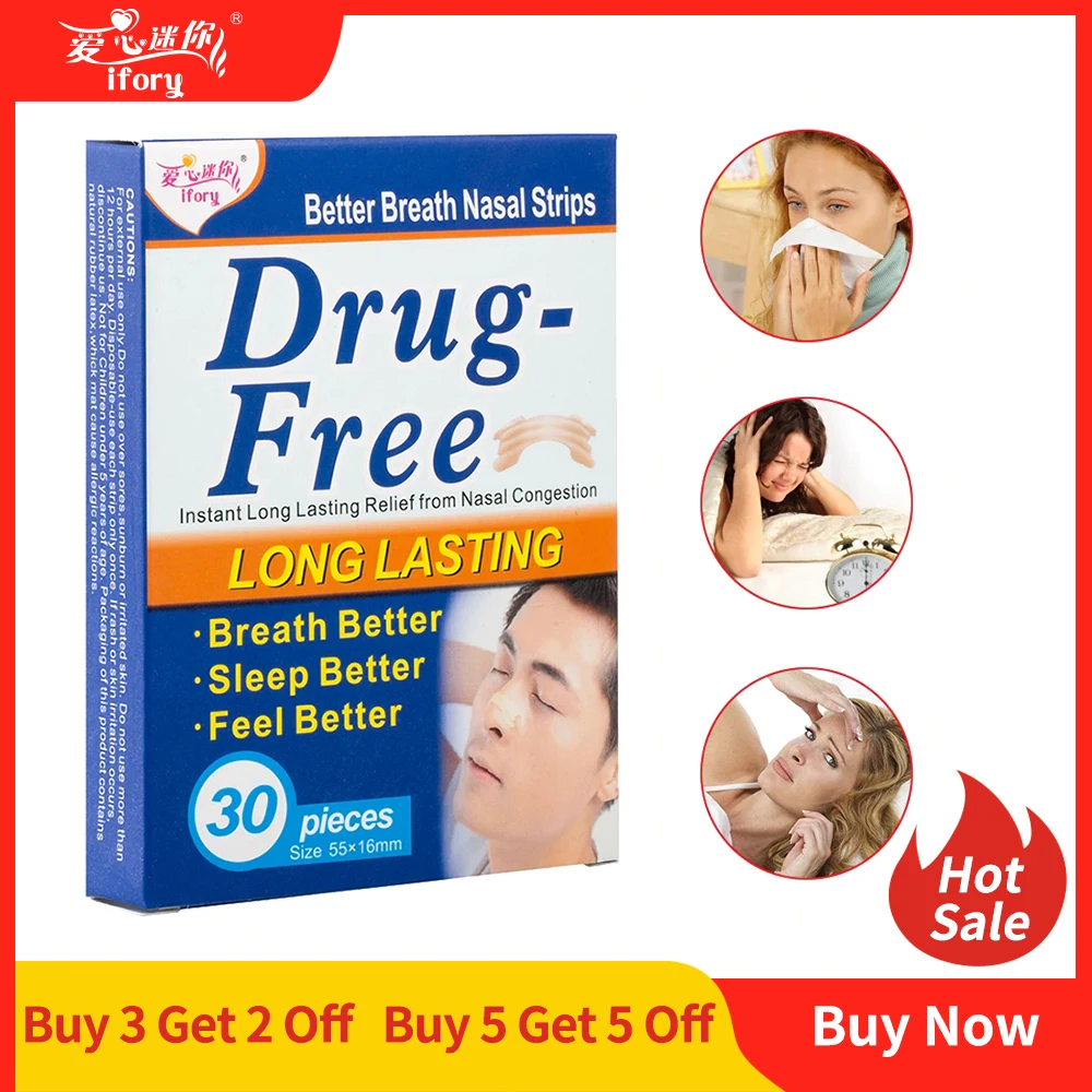 Drop Ship 30 Pieces/Box Better Breath Anti Snore Strips 55X16cm Breathe ...