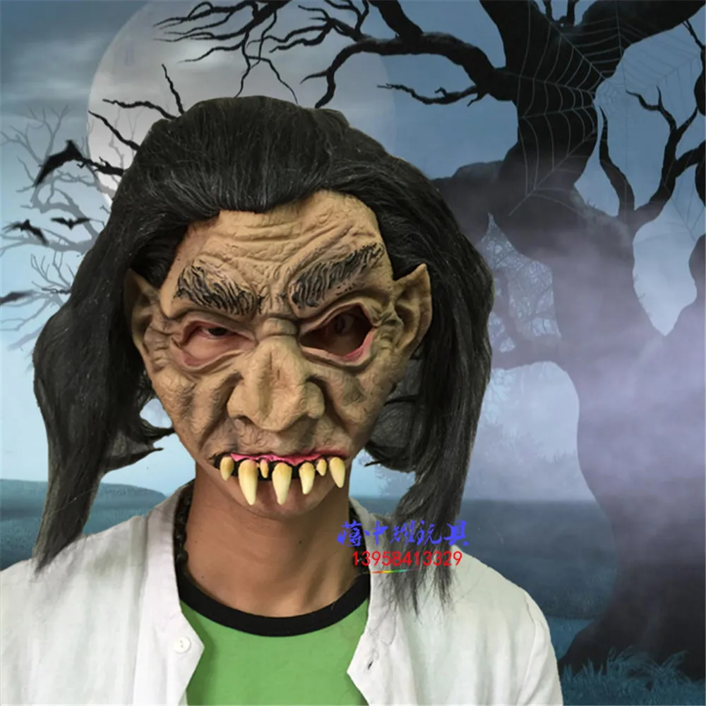 Halloween-party-mask-fangs-elves-ghost-mask-Halloween-dance-hair-mask ...