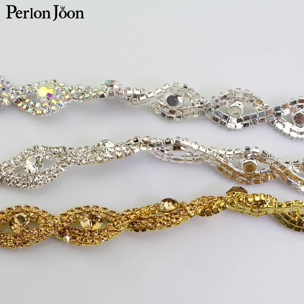 0,5 дюйма Ширина овальной формы глаз массив Хрустальный лента из страз ...