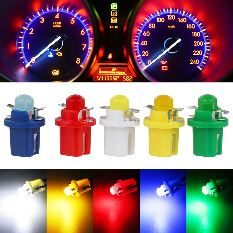 10X T5 B8.5D B8.5 Led Car COB Lamp Cluster Gauge Instrument Dash Panel ...