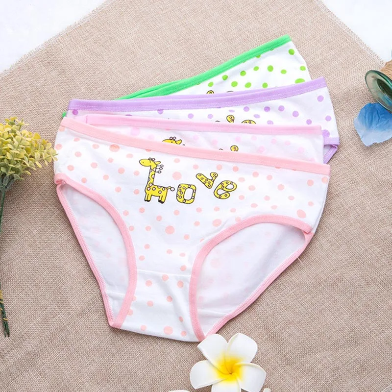 4pcs/pack Baby Girls Underwear Kids Children Colors Underpants cute ...