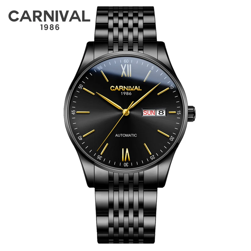 Carnival Mens Watches Top Brand Luxury Waterproof Automatic Mechanical ...