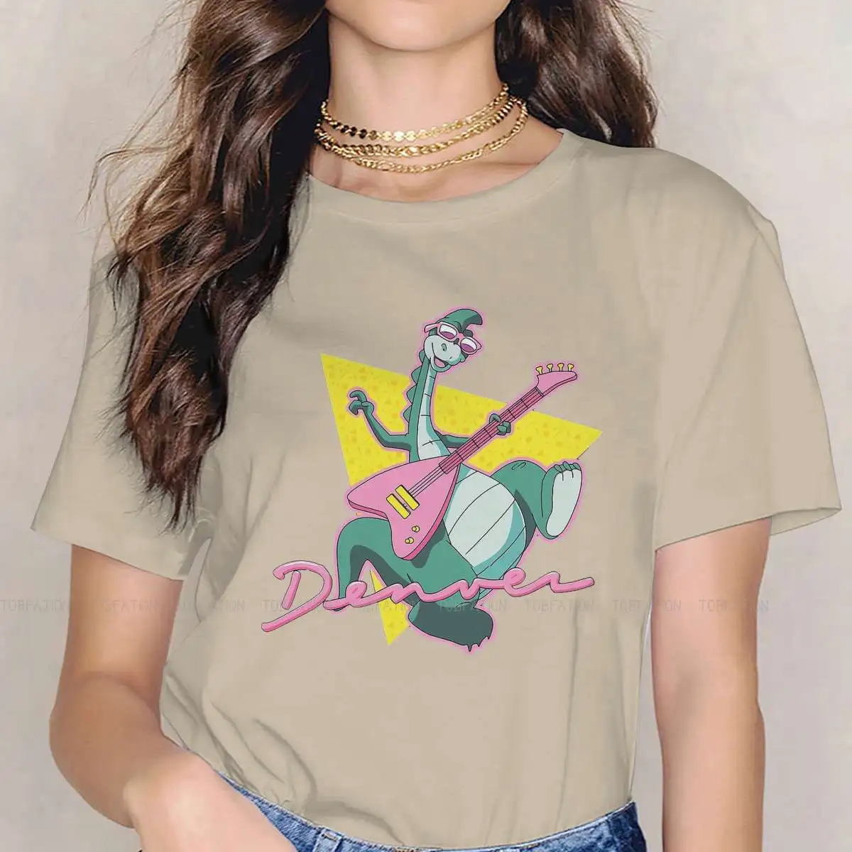 Camiseta de cuello redondo con diseño de Denver, el último dinosaurio ...