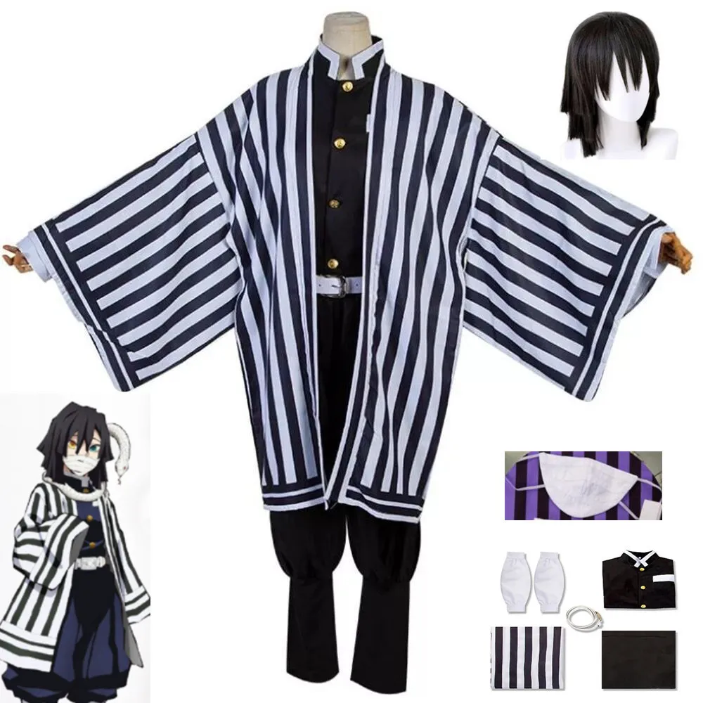 Demon Slayer Iguro Obanai Costume Adult Kids Anime Kimetsu No Yaiba ...