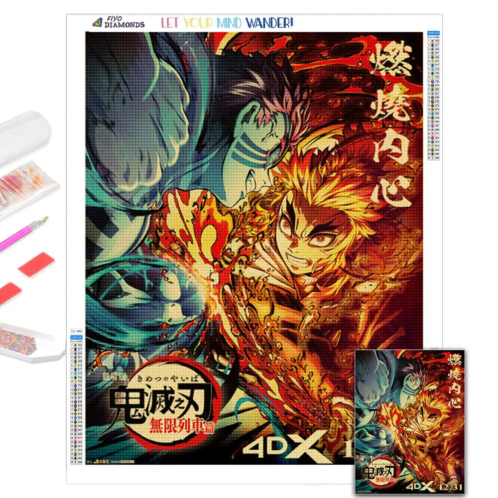 5D Diamond Painting Japanese Comic Anime Demon Slayer Diamond ...