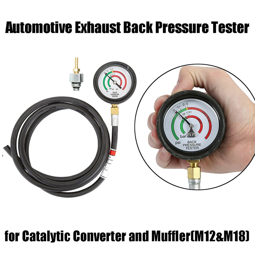 Car Exhaust Back Pressure Tester Set Pressure Gauge Test Tool Kit Fuel ...