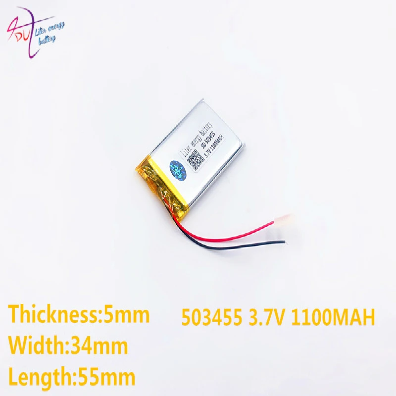 블루투스 Gsp 디지털 제품용 503555 사이즈 503455 3.7v 1100mah 리튬 폴리머 배터리, 보드 포함 ...