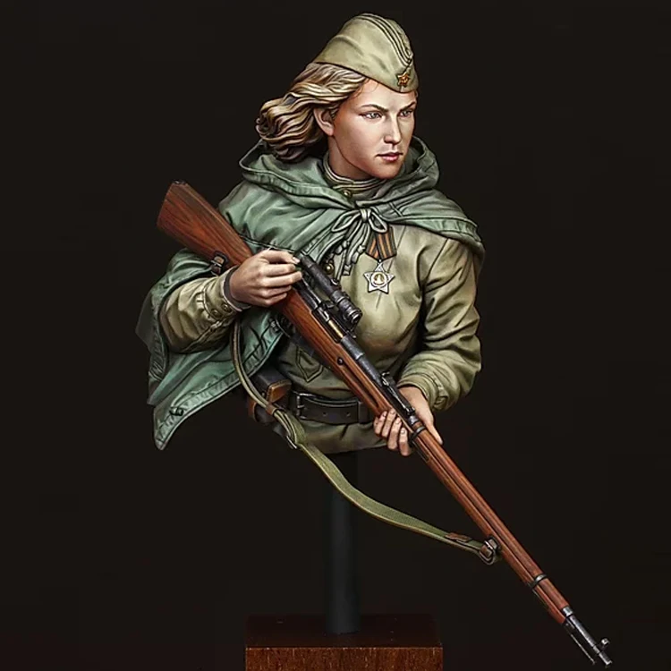 1-10-Resin-Model-Bust-GK-WW2-RED-ARMY-FEMALE-SNIPER-Military-theme ...