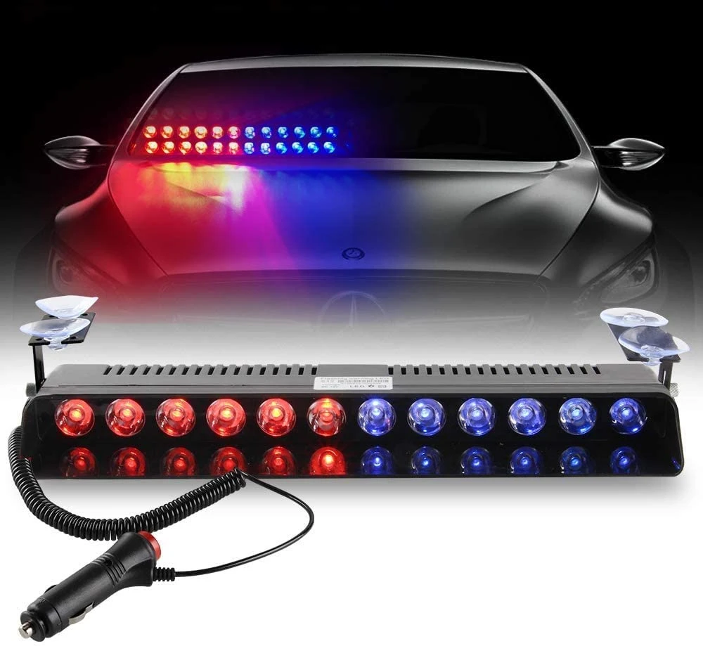 12 LED 12V araç camı uyarı ışığı polis flaş ışıkları araç LED acil ...