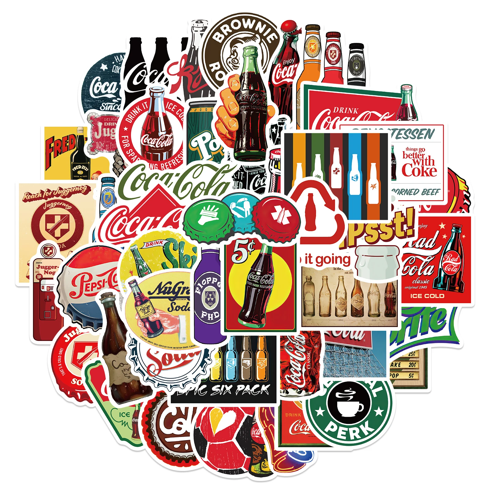 25/50pcs Color Vintage Coke Bottle Stickers Personalized Decoration ...